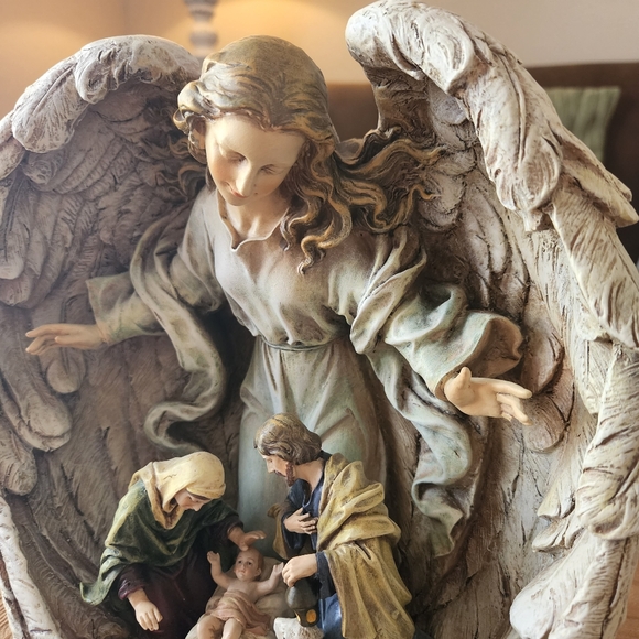napco | Holiday | Napco Guardian Angel Holy Family Nativity Scene Jesus ...